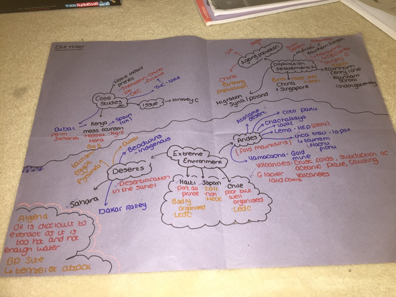 Blake Geography: Case study mind map