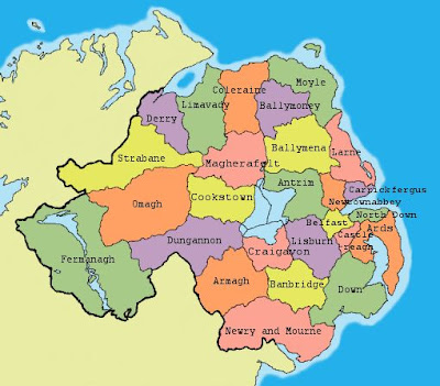 Northern Ireland Map Regional - Map of Ireland City Regional Political