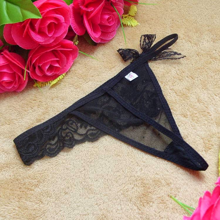 Fashion Care 2u U330 1 Sexy Sheer T String Sequins Womens Underwear Black