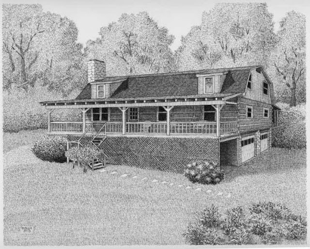 Mark Tabler: Paintings, Drawings, Other Art: House portrait, 8 x 10 inch