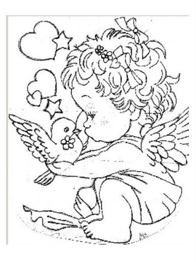 Desenhos para Pintar: Desenhos de Anjinhos para Colorir