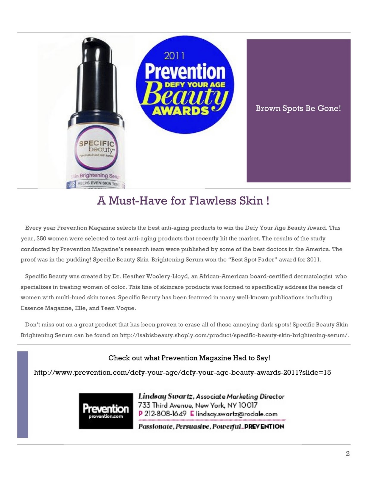 Isabis Beauty: Specific Beauty Skin Brightening serum wins Best Spot ...