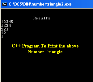 Program Print Number Triangle Downside ~ C++ Tutorial With Basic Programs for Beginners