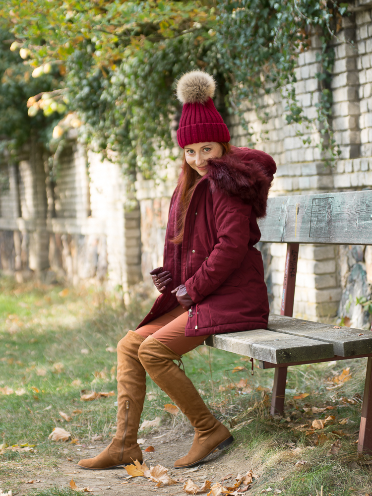 Elegant 40: Burgundy Winter Jacket