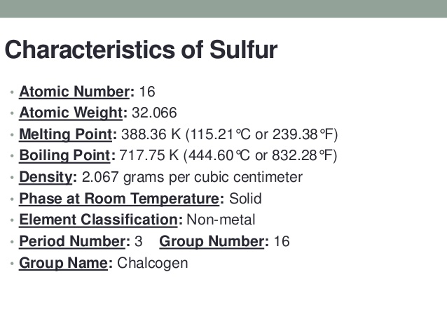 EXAMS AND ME : Sulphur: The Origin