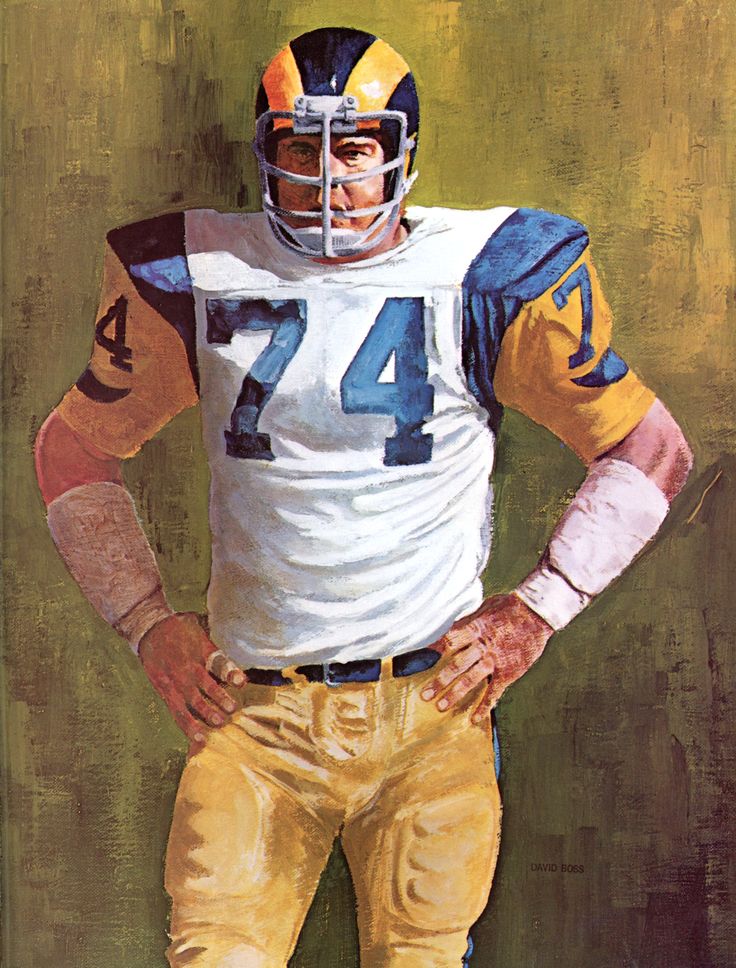 Pro Football Journal Presents: NFL Art: Merlin Olsen by David Boss