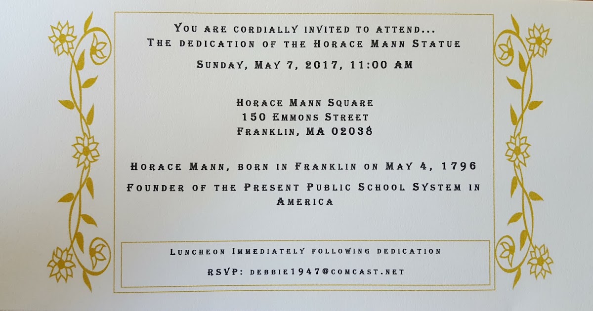 Franklin Matters: You are invited to the Horace Mann Statue Unveiling ...