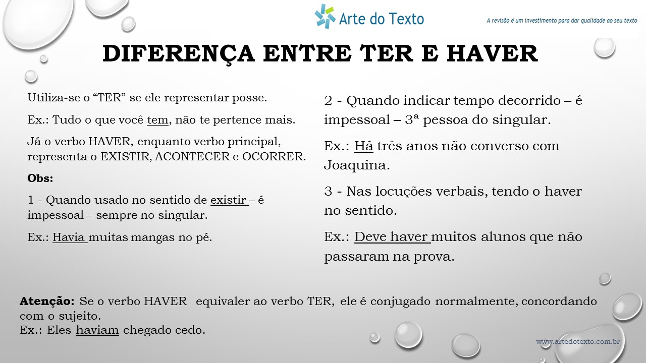 Verbo Haver No Sentido De Tempo - FDPLEARN