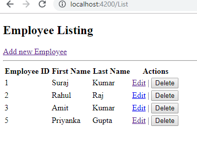 Angular CRUD Operation- Step by step ~ Dotnet Guru