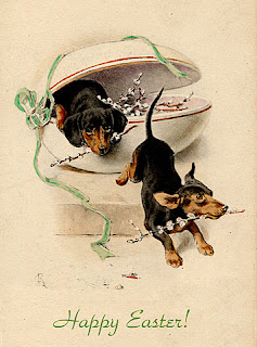 View from the Birdhouse: Dear Abby - Vintage Easter Cards with Dogs
