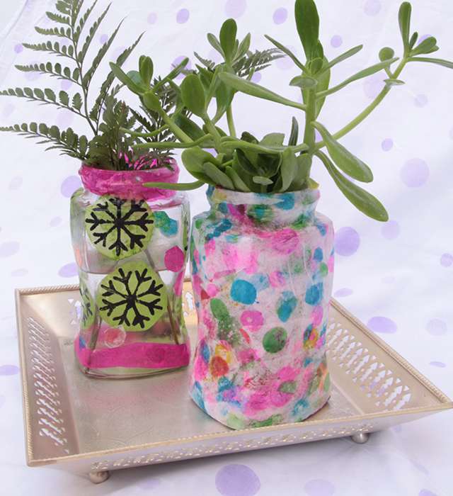 Tissue Paper Vases | Munchkins and Mayhem