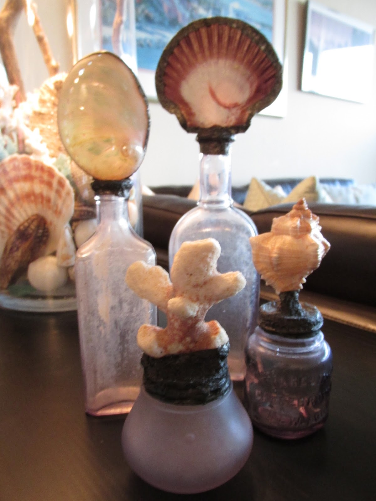 Everything Coastal: Vintage Bottles and Seashells
