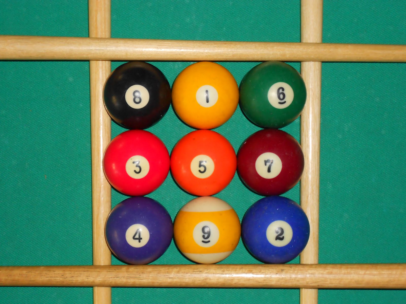 Math Art Magic Square 3x3 Using Pool Balls math-art-magic-square-3x3-using-pool-balls