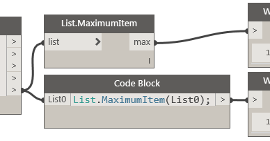 Dynamo Nodes to Code Block: List.MaximumItem