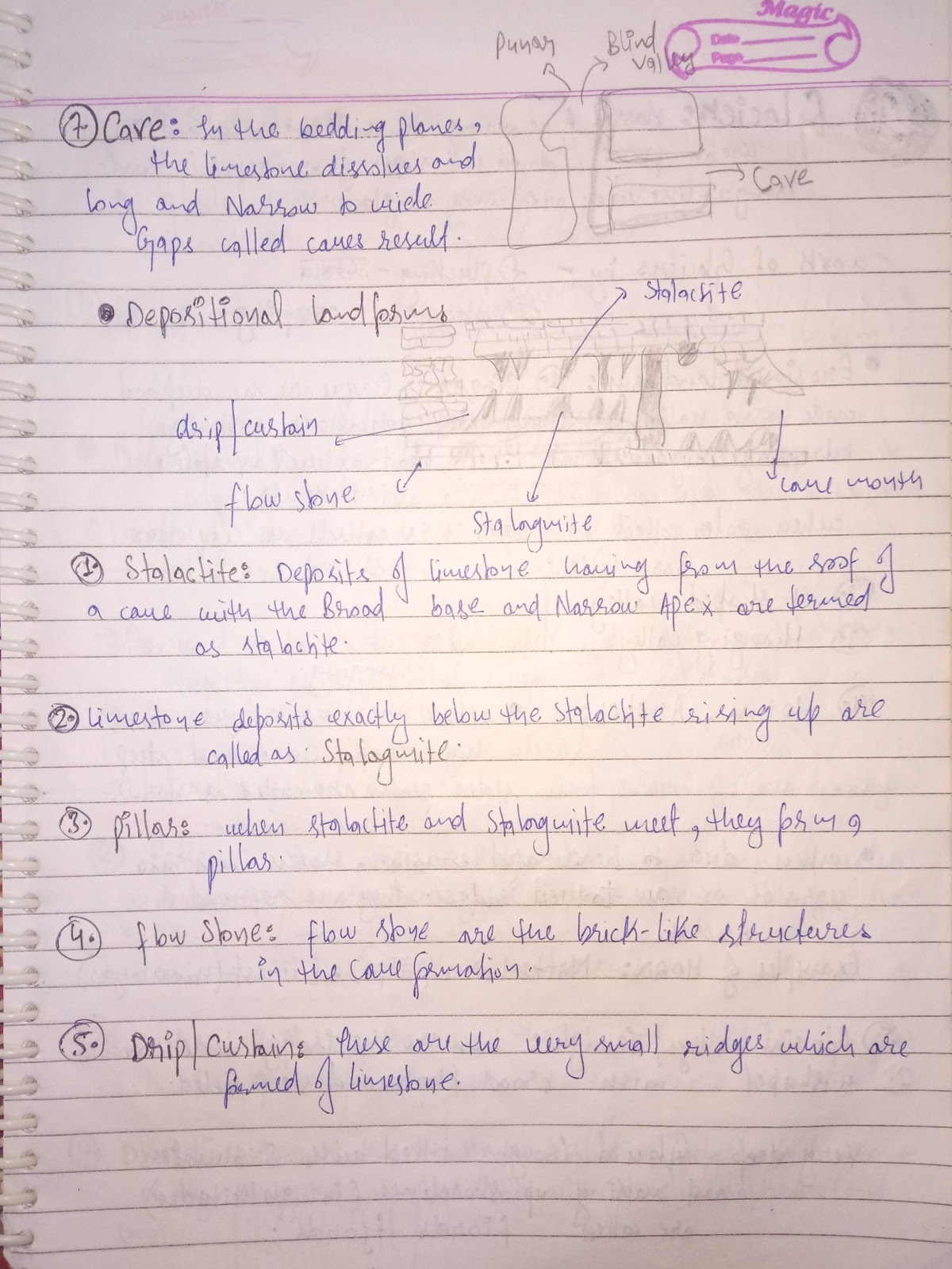 Handwritten Notes of Landforms And Their Evolution - class 11th - Geography