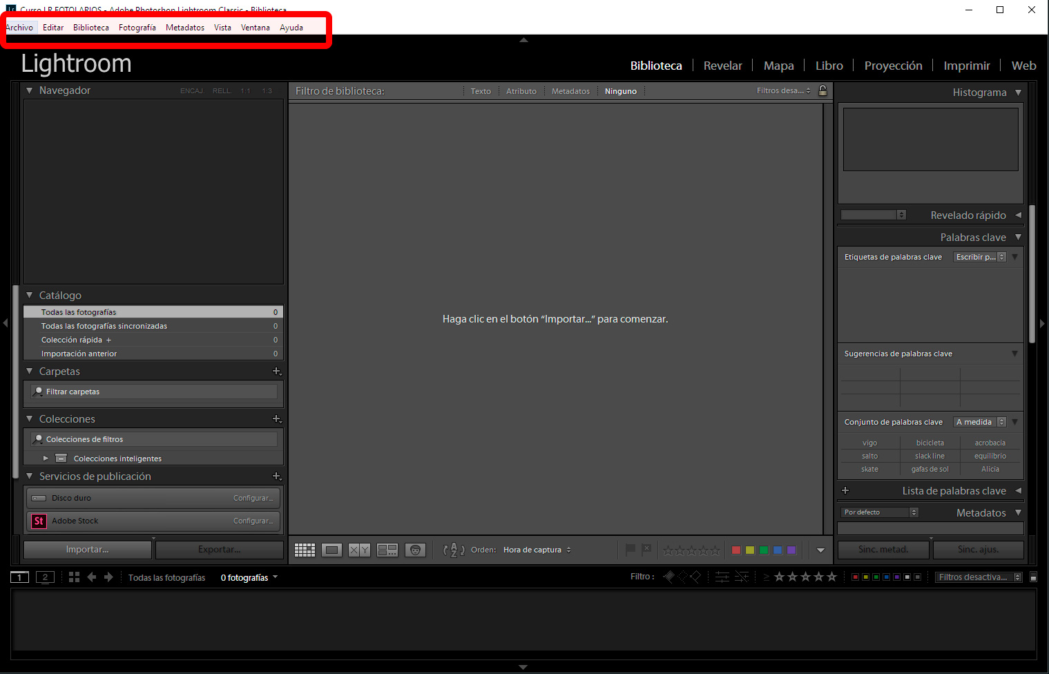 Curso gratuito de Lightroom - 03. Conociendo la interfaz - Fotolarios