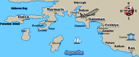 Map of Turkey Resorts - Free Printable Maps