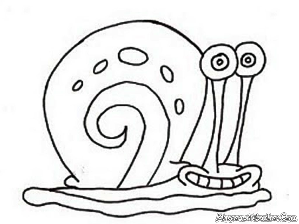 Mewarnai Gary Siput Spongebob Mewarnai Gambar