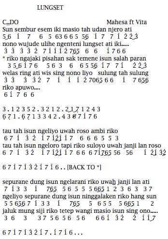 Not Angka Musik Pianika Lagu Plus Lirik Not Angka Pianika Lagu Mahesa ...