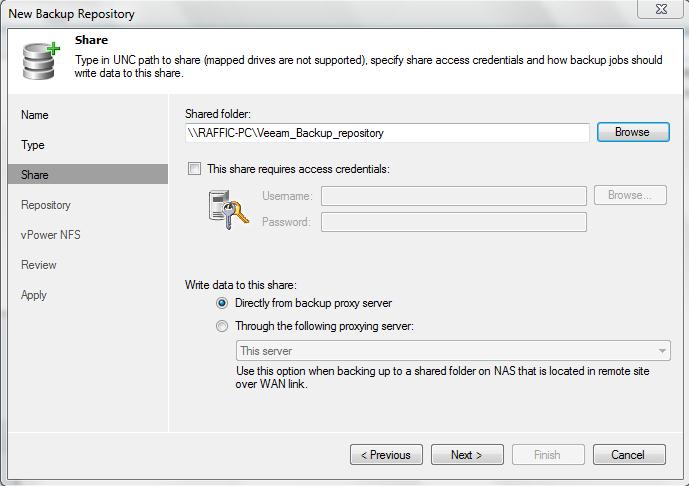 Creating Backup Repository in Veeam Backup & Replication 6.5