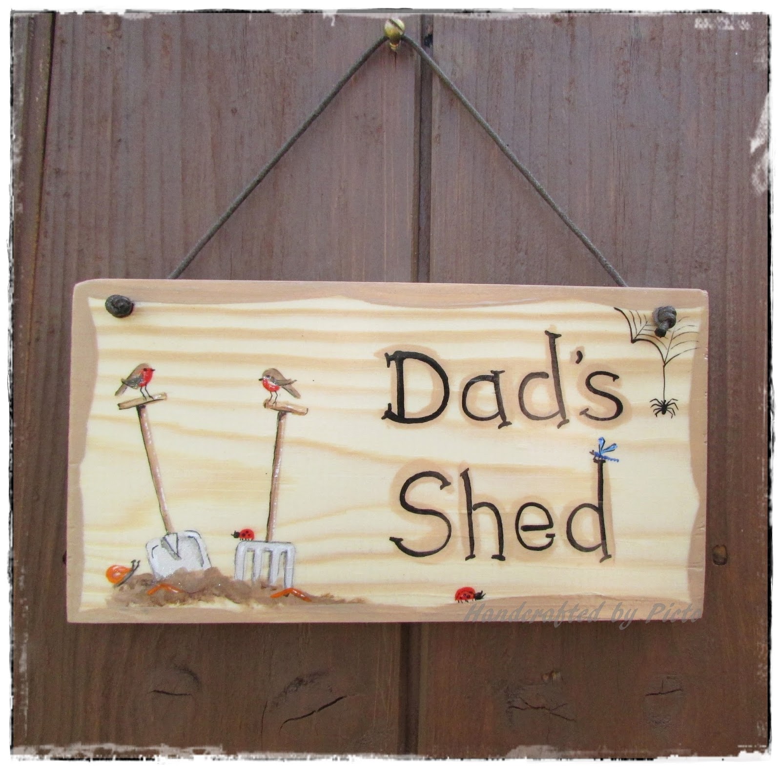 Handcrafted by Picto: A Dads Shed Plaque for Fathers Day