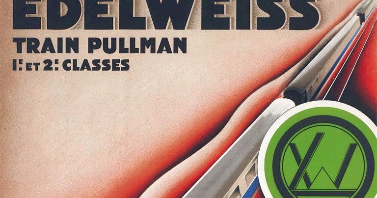 transpress nz: Edelweiss Pullman train poster, 1928