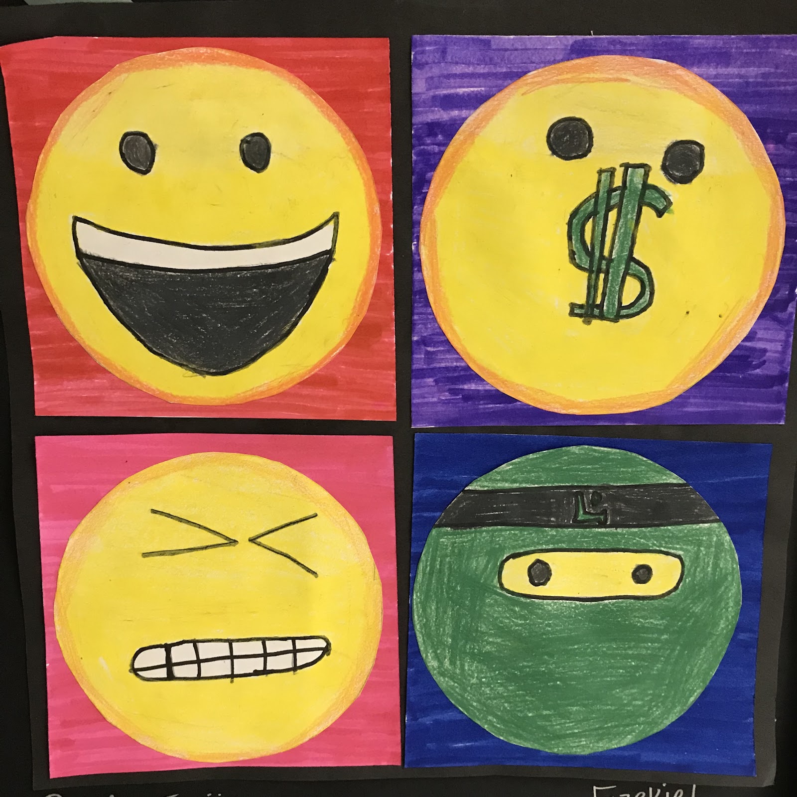 Elements of the Art Room: 4th Grade Pop Art Emojis 😄