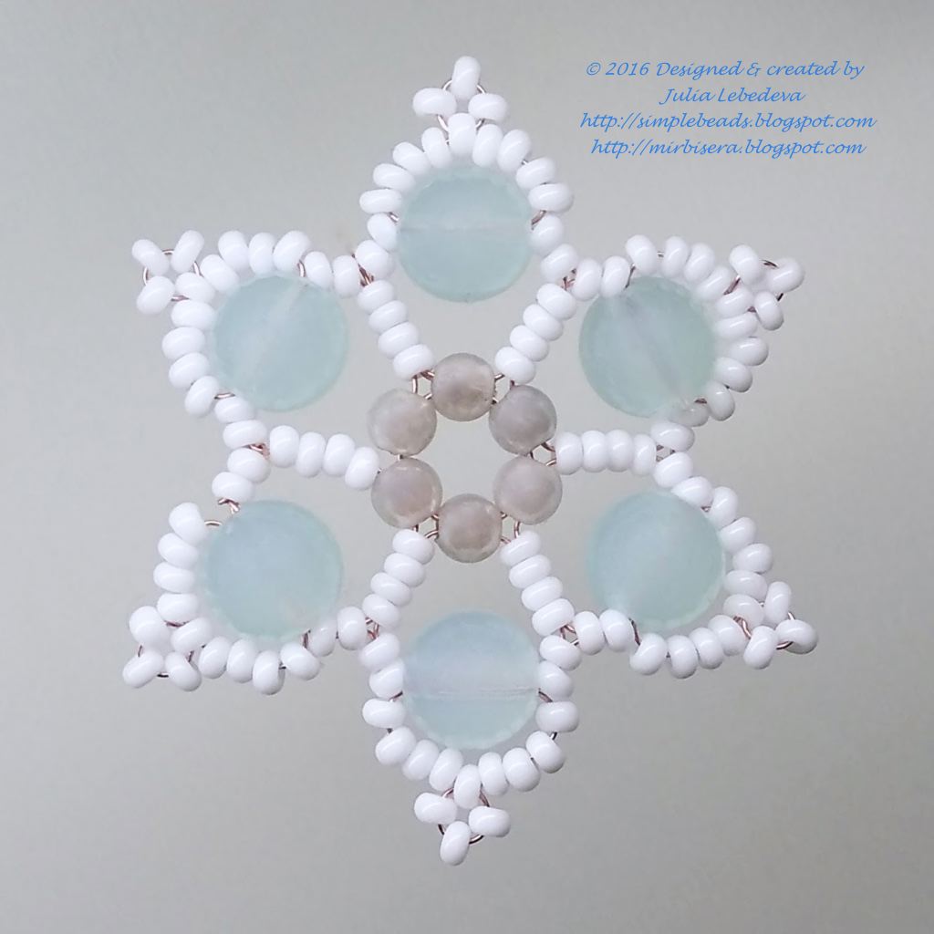 Beading for the very beginners: Beaded snowflake