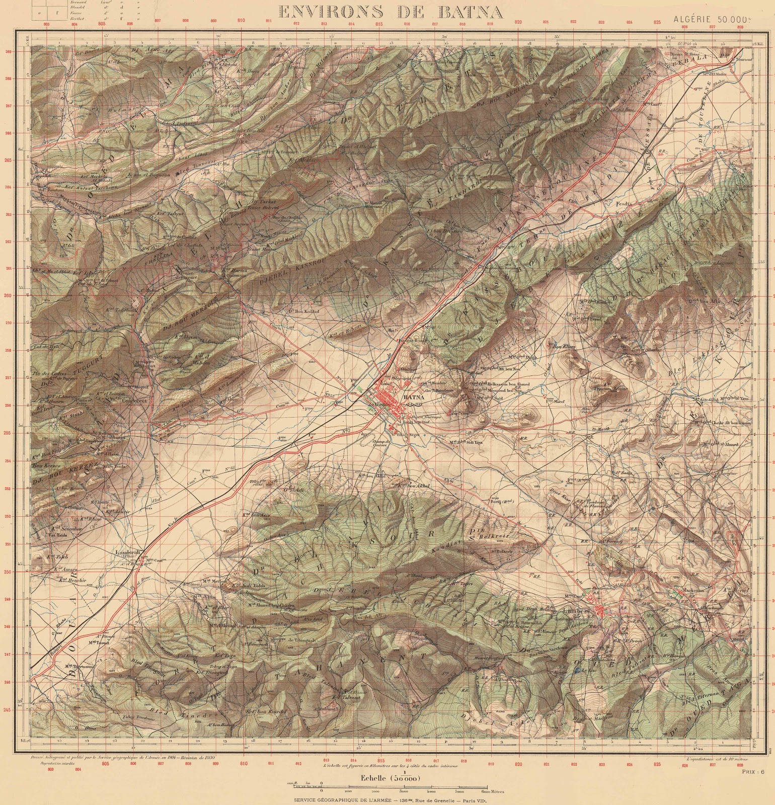 L'Est Algérien parle: Carte de la région de Batna de1901