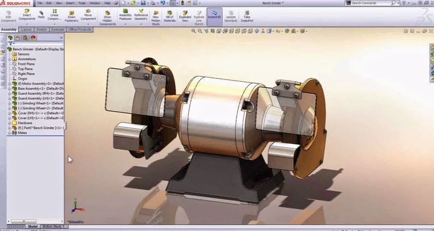 Let's Understand SolidWorks BOM in drawing with Grinder 3D Modeling On ...