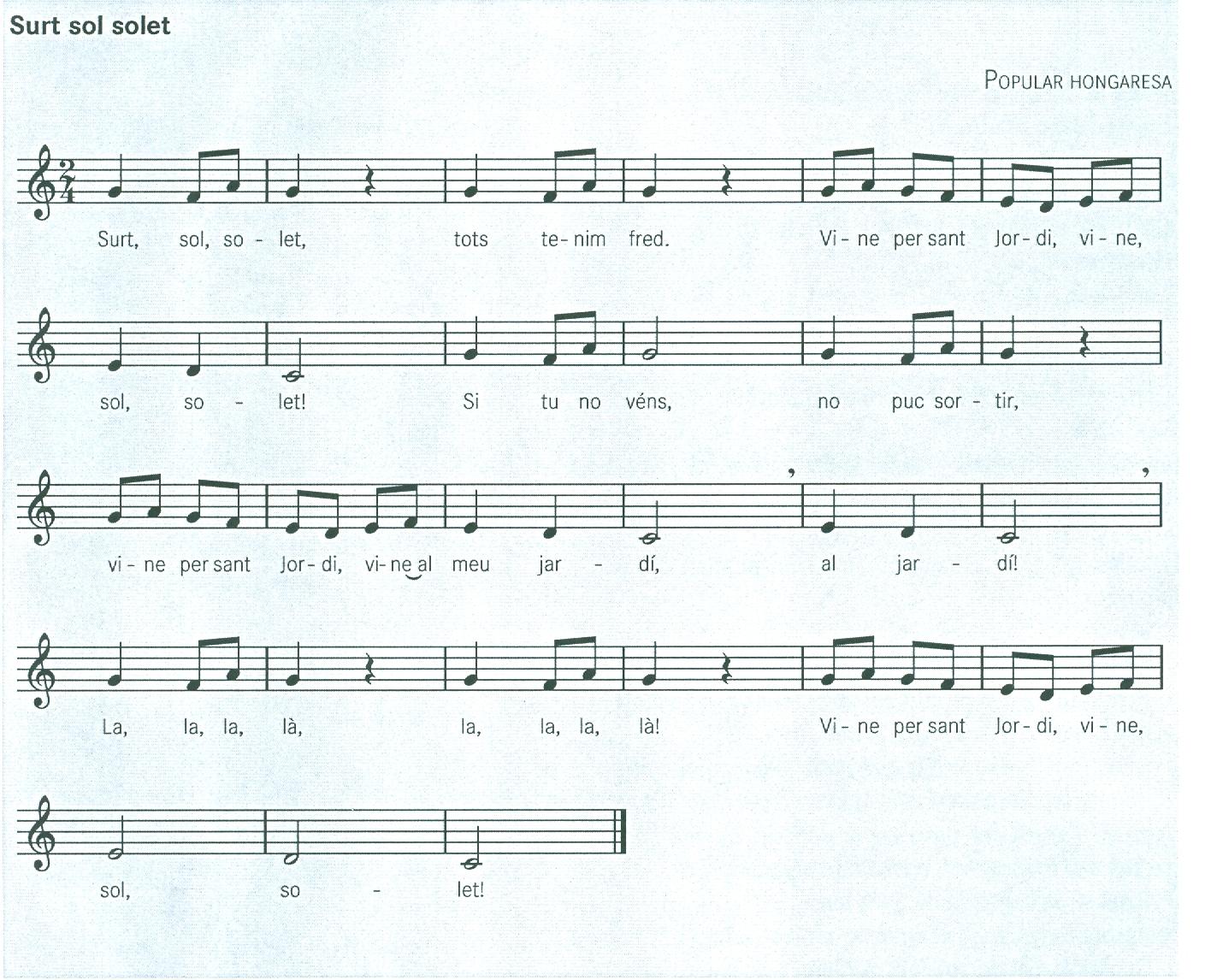 MANAT DE CANÇONS: Surt sol solet