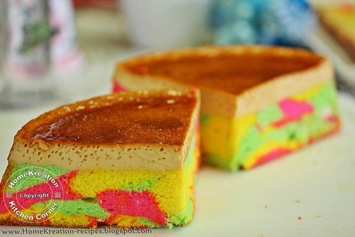 HomeKreation - Kitchen Corner: Layered Cake & Caramel Pudding (Kek ...