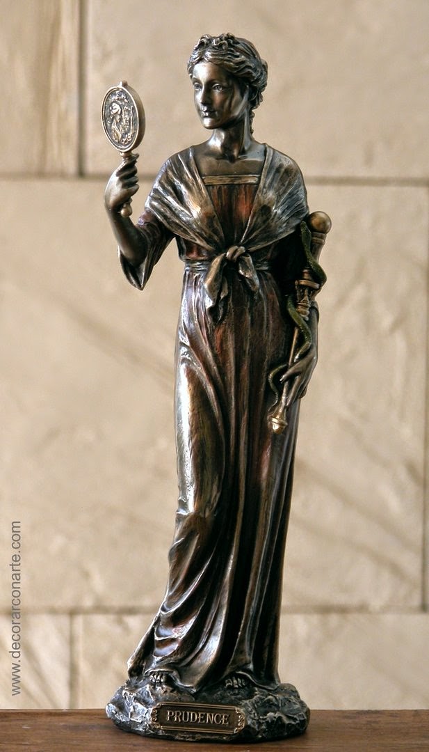 Figure de la prudence en bronze. 27cm