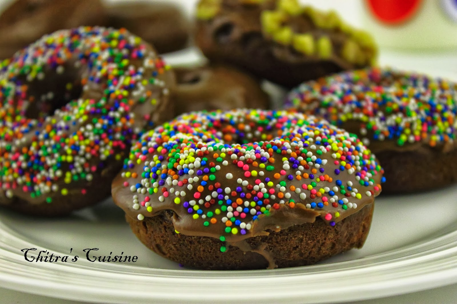 Chitra's Cuisine: Baked Nutella Doughnuts with Nutella Glaze