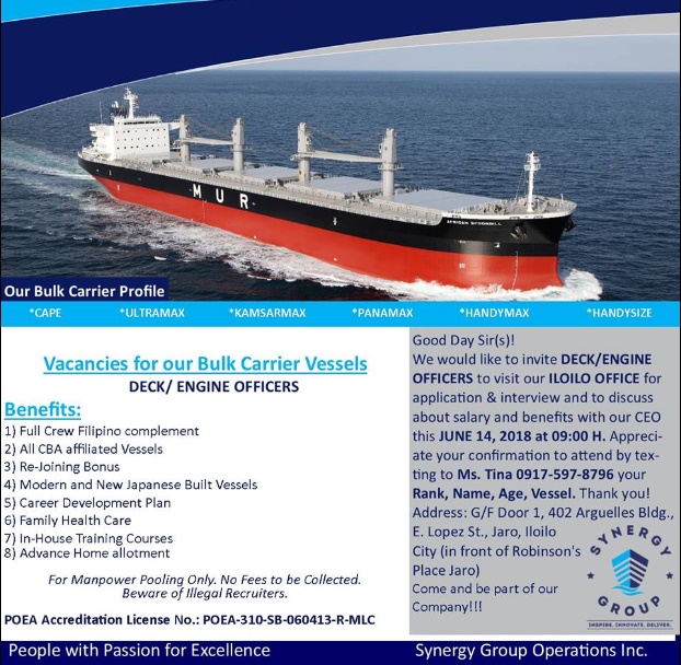 Seaman job hiring crew for bulk carrier ships - OfficiaI Info Seaman ...