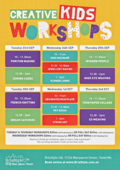 BrisStyle: September Kids School Holiday Workshops