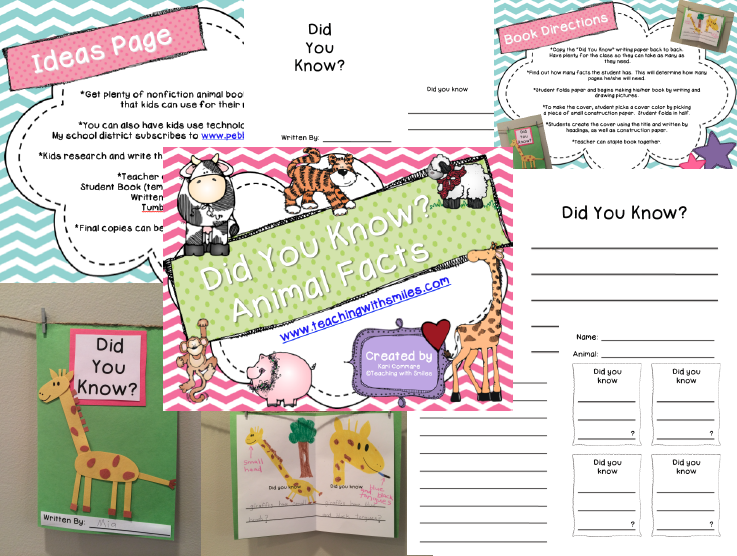 Teaching with Smiles: Did You Know Animal Facts