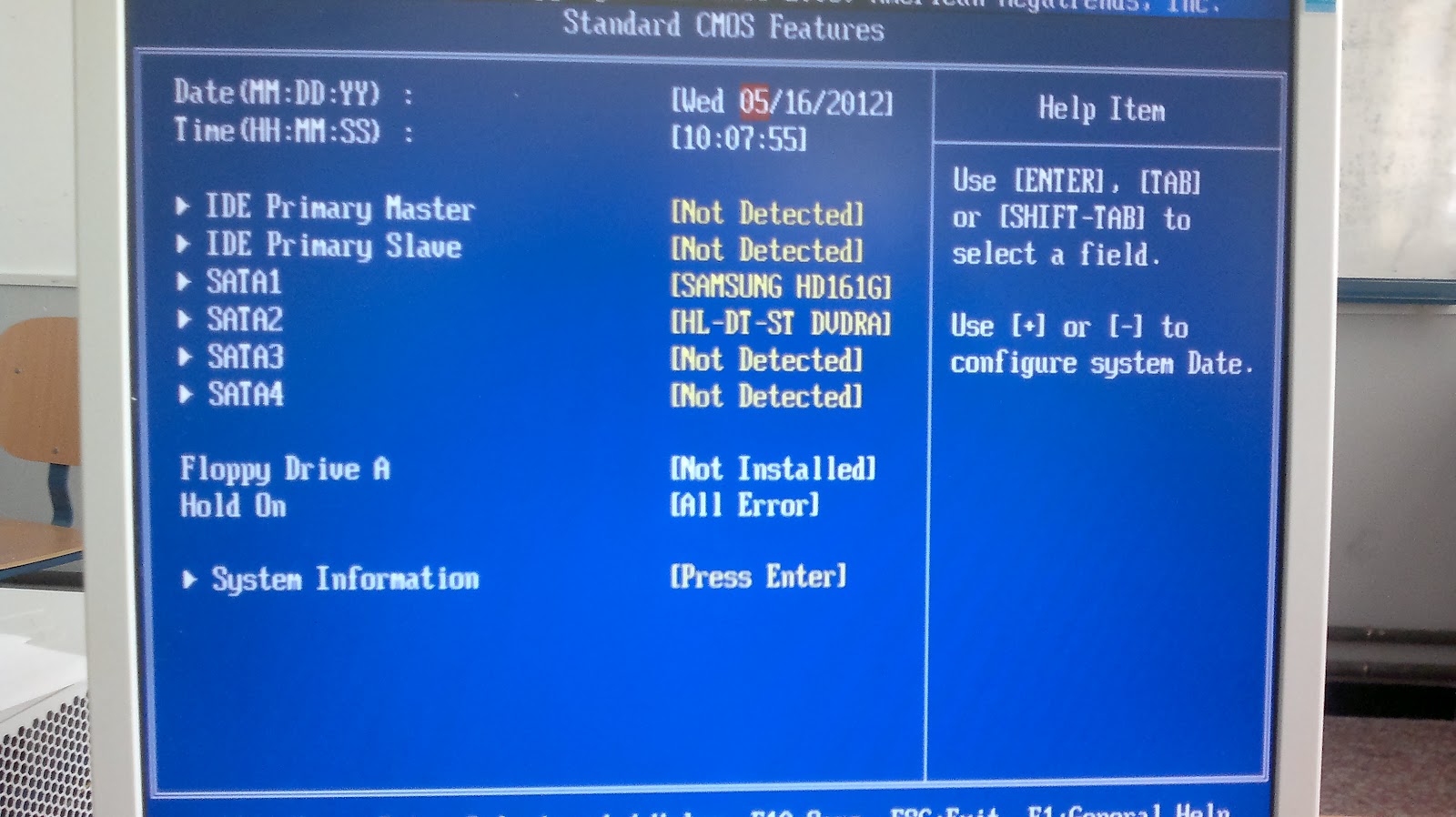 MONTAJE Y MANTENIMIENTO DE EQUIPOS 2012: LA BIOS