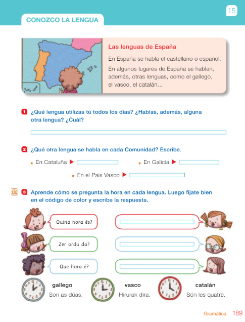 Diario de 2º A: Lectura y comprensión / Las lenguas de España