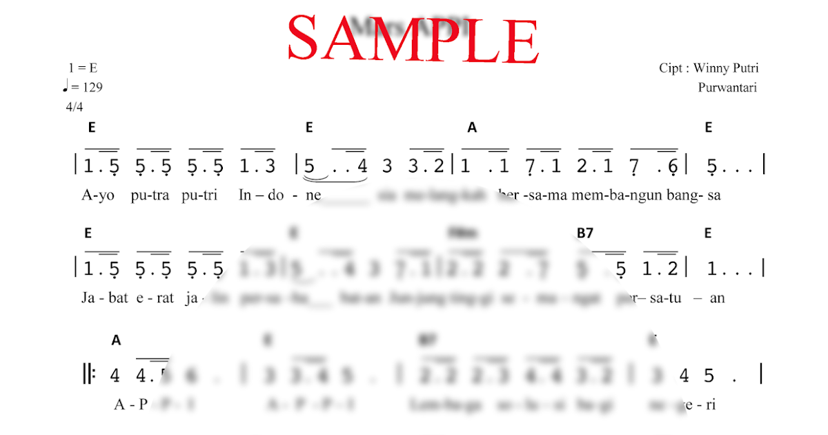 Contoh Hasil Penulisan Pesanan Partitur Not Angka Bapak Rangga - Jasa ...
