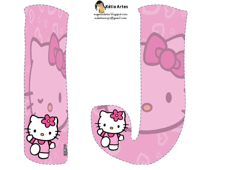 Alfabeto de Hello Kitty en fondo rosa. - Oh my Alfabetos!