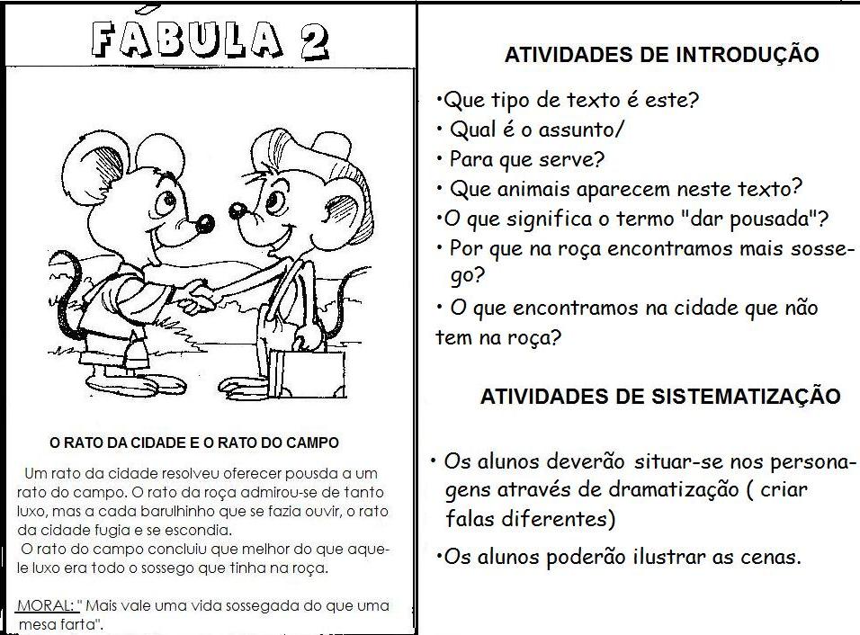 Secretaria Municipal de Educação de Ingazeira-PE: ATIVIDADES SOBRE FÁBULAS