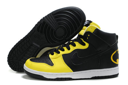 Nike Dunks Batman High Comic Sneakers Black Yellow | Colorful Nikes