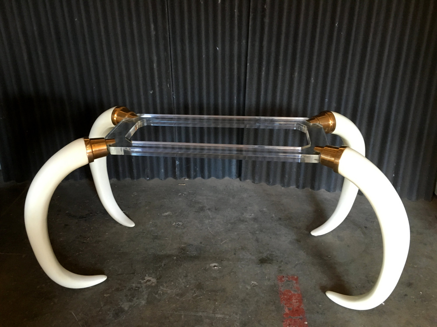 Hermans Steel Garage: Faux Elephant Tusk Dining Table or Desk