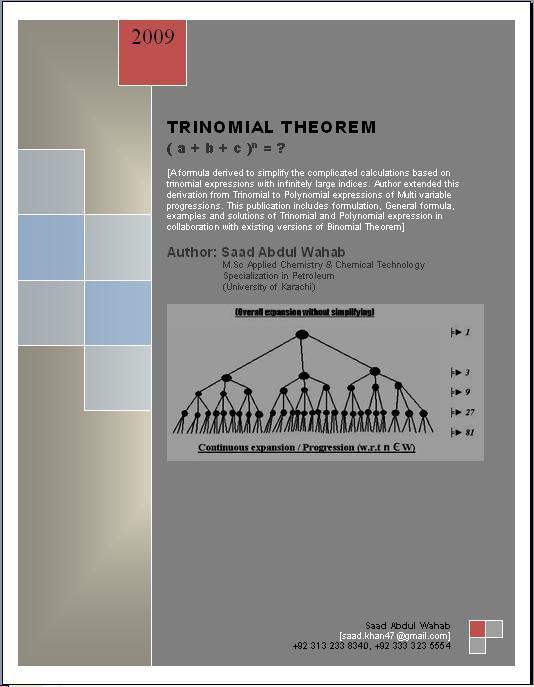 Grow Safe (Private) Limited: Trinomial Theorem by SAAD ABDUL WAHAB