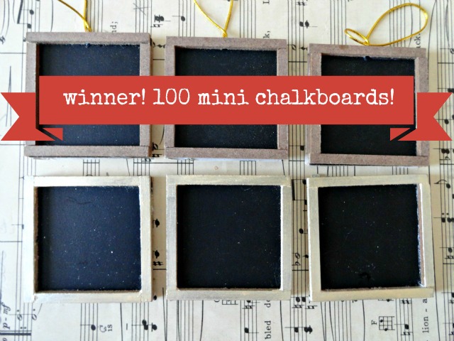 Winner! 100 Mini Chalkboards from Consumer Crafts