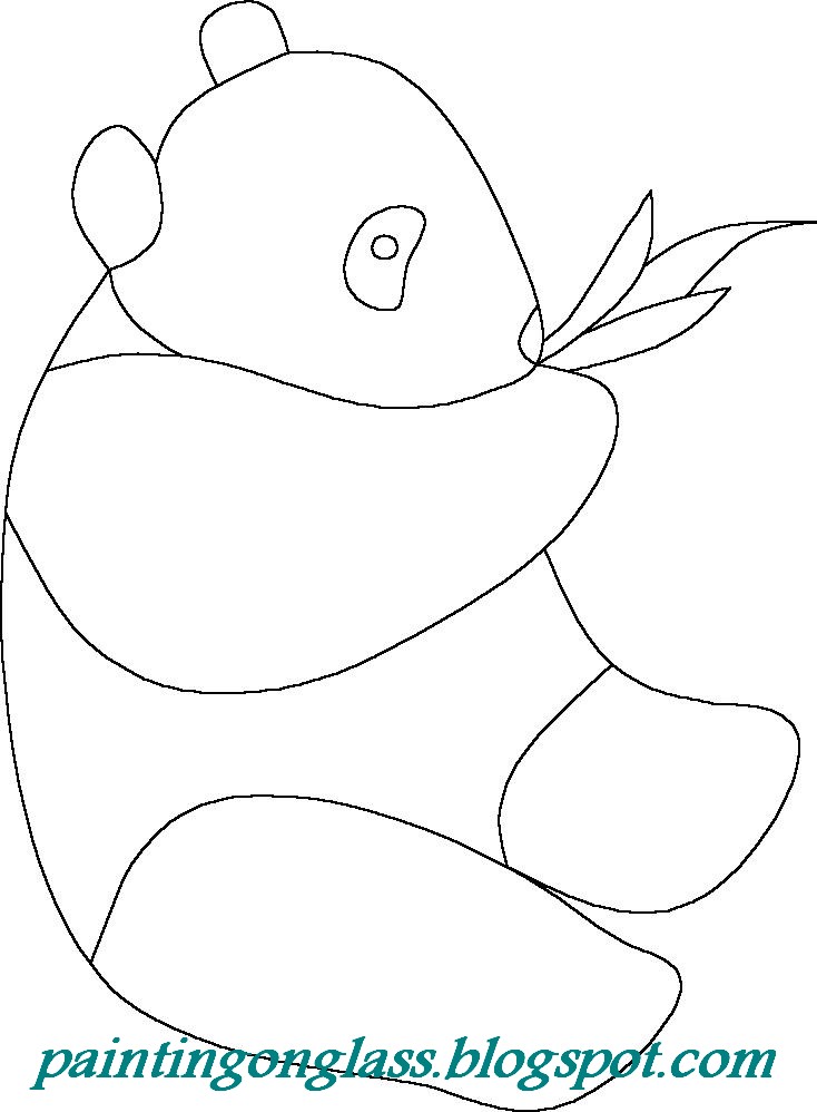 Stained Glass Pattern:Panda ~ painting on glass