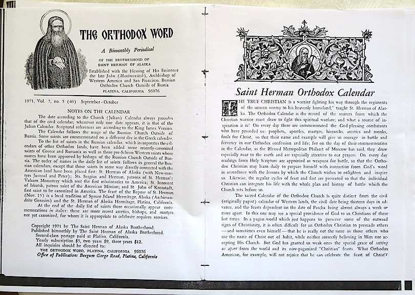 Starting On The Royal Path: Fr. Seraphim about the Calendar