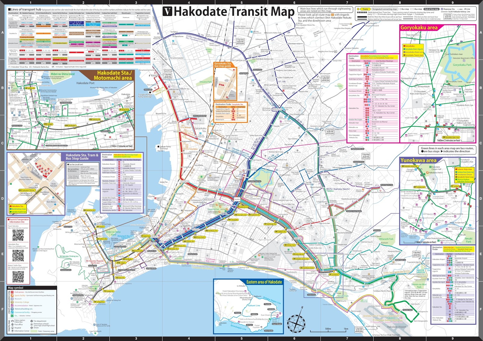 แผนที่ฮาโกดาเตะ - Hakodate Transit Map
