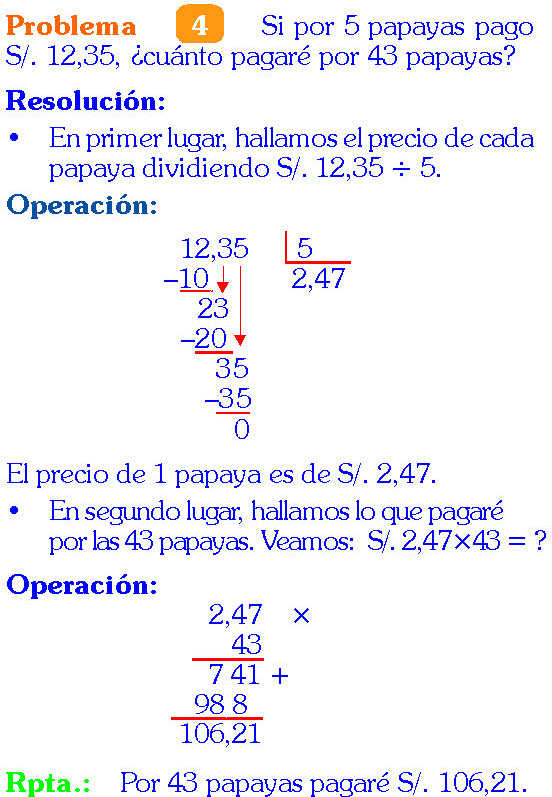 DIVISION CON NÚMEROS DECIMALES EJEMPLOS RESUELTOS DE MATEMATICA 6–SEXTO ...